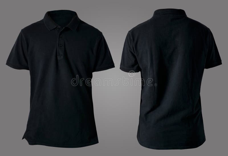 Blank Collared Shirt Mock Up Template, Front Side and Back View, Asian ...