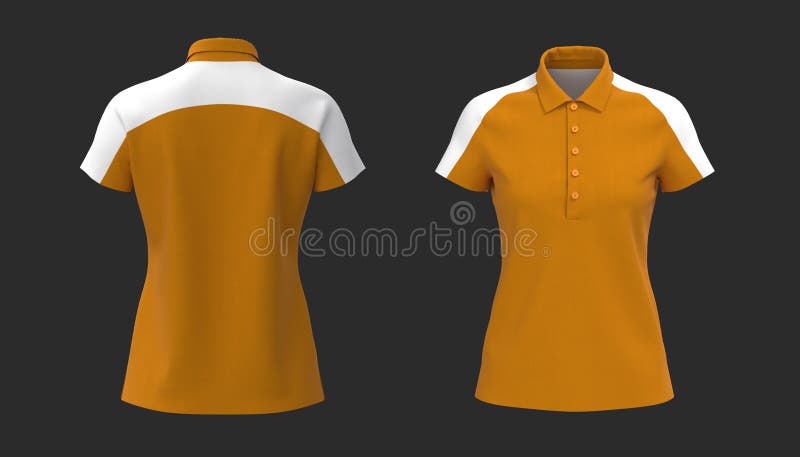 Blank Collared Shirt Mockup, Front and Back Views Stock Illustration ...