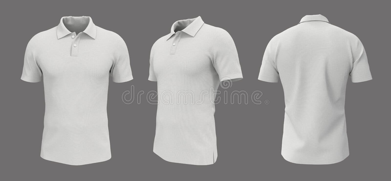 Blank Collared Shirt Mockup Template, Front and Back View, Isolated on ...