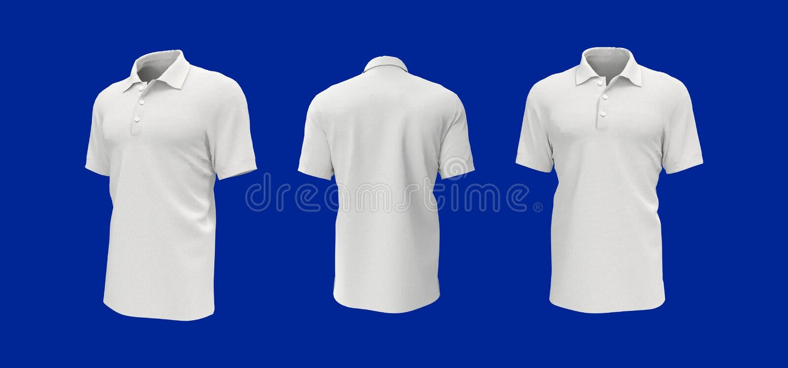 Blank Collared Shirt Mockup Template, Front and Back View, Isolated on ...