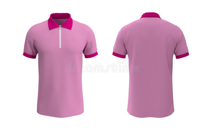 Blank Collared Shirt Mockup with Half Zip, Front, and Back Views, Tee ...