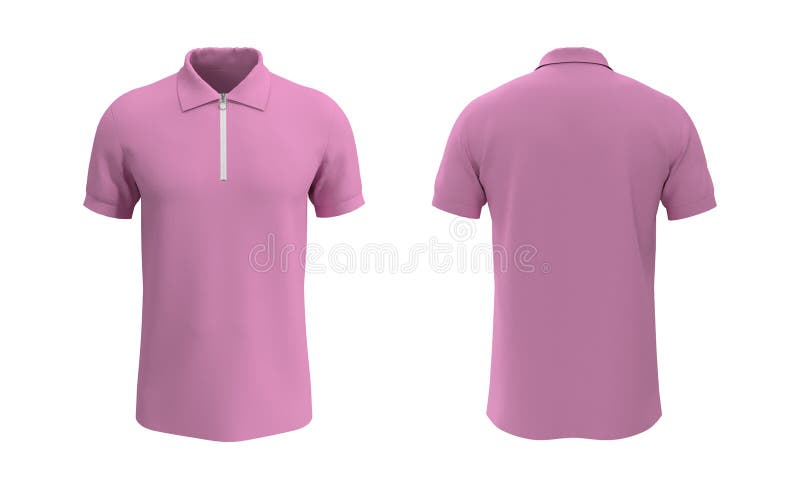 Blank Collared Shirt Mockup with Half Zip, Front, Side and Back Views ...