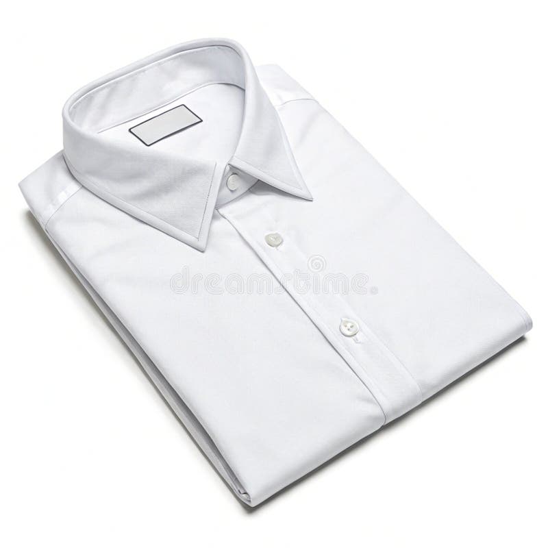 Blank Collared Shirt Mockup on White Background Stock Illustration ...