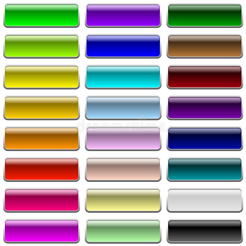 Glossy Rectangular Varicolored Buttons Stock Vector - Illustration of ...