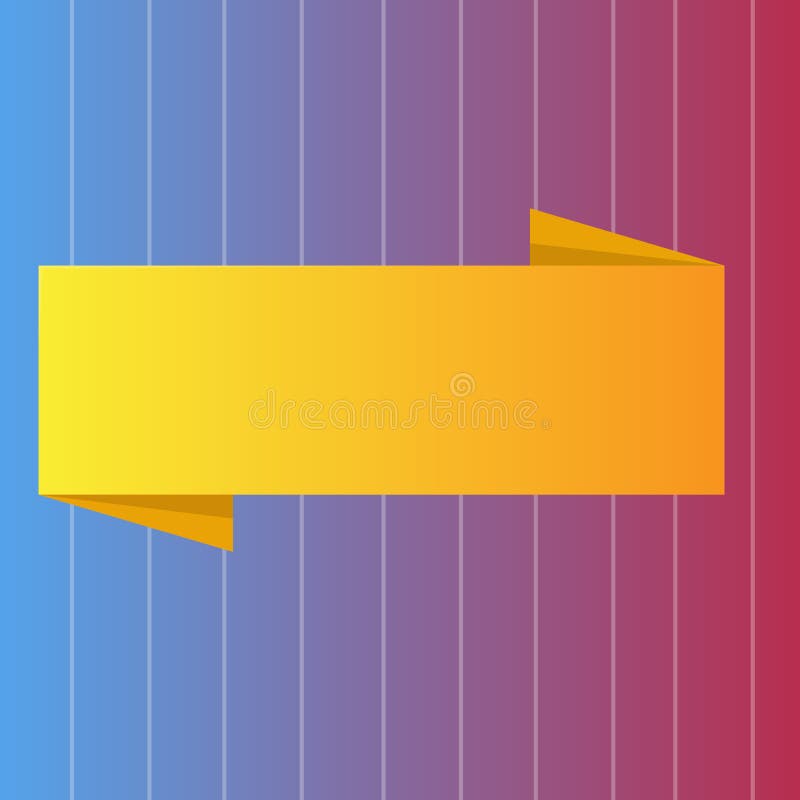 Blank Color Strip Folding Backwards at Both Ends. Horizontal Pleated ...