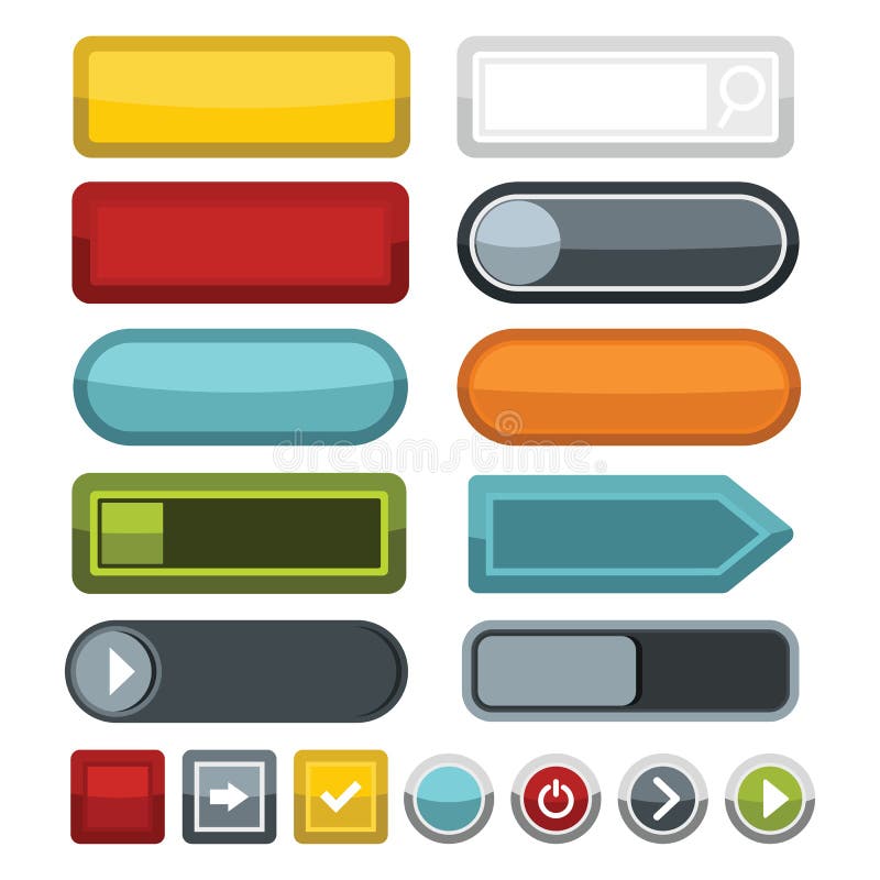 Glassy Interface Navigation Buttons Stock Illustrations – 122 Glassy ...