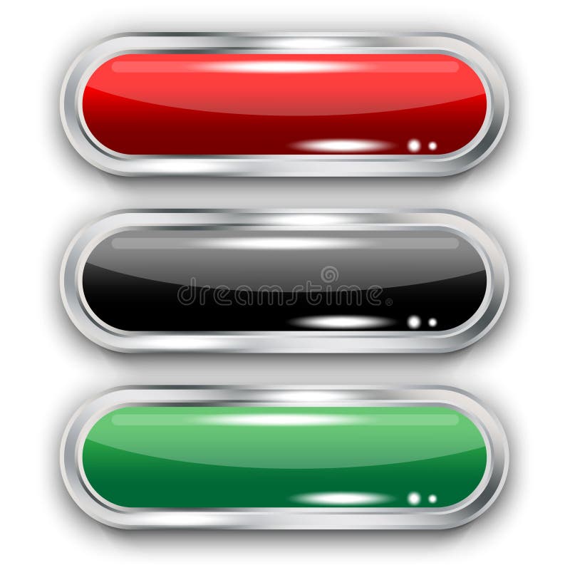 Blank Colored Internet Web Button Set. Vector Illustration. EPS 10 ...