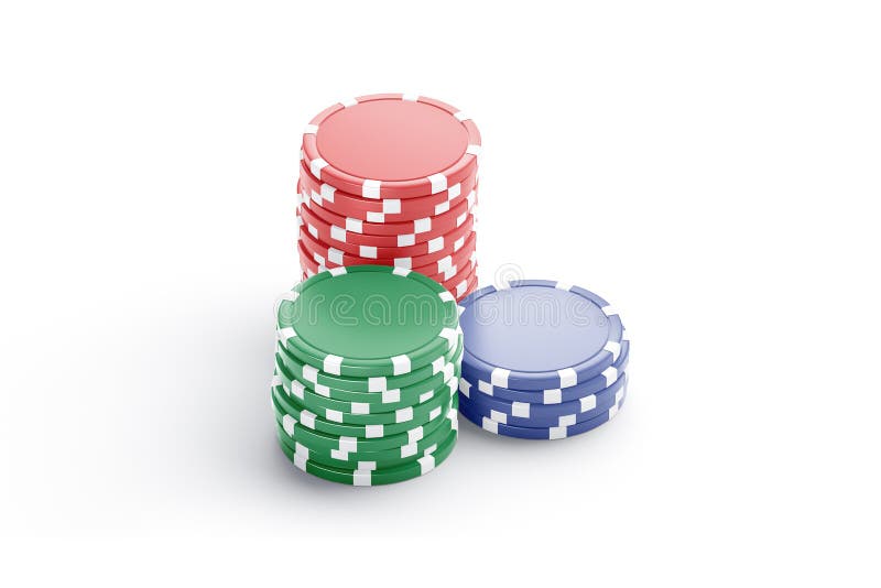 Blank Colored Plastic Round Chip Mockup Stack, Side View Stock ...