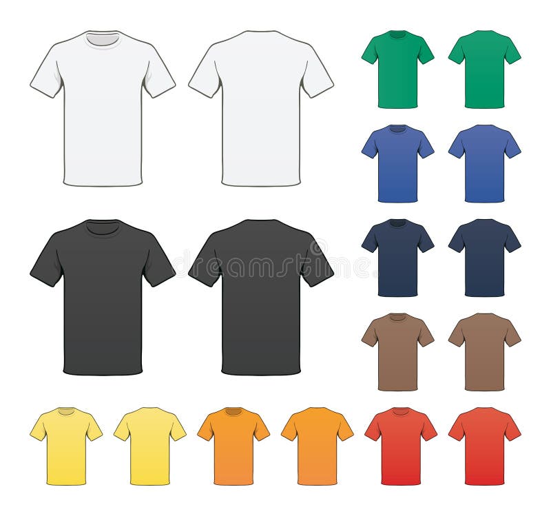 Blank T-shirt Template. Solid Color Easy To Change Stock Illustration ...