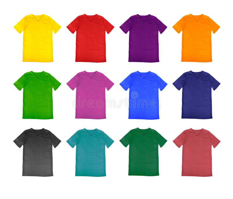 Blank Colored T-shirt Template Stock Image - Image of casual, male ...