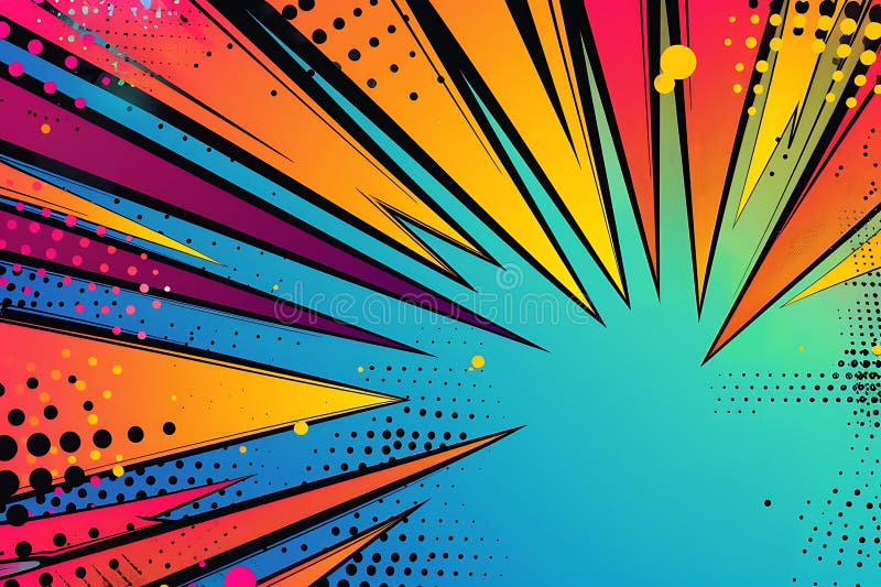 Blank Colorful Comic Abstract Background for Template, Banner and ...