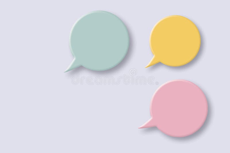 Blank Colorful Communication Bubbles with Shadow Overlay on White ...