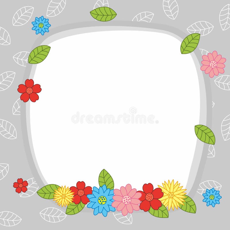 Blank Colorful Cute Flower Frame Design Background Stock Vector ...