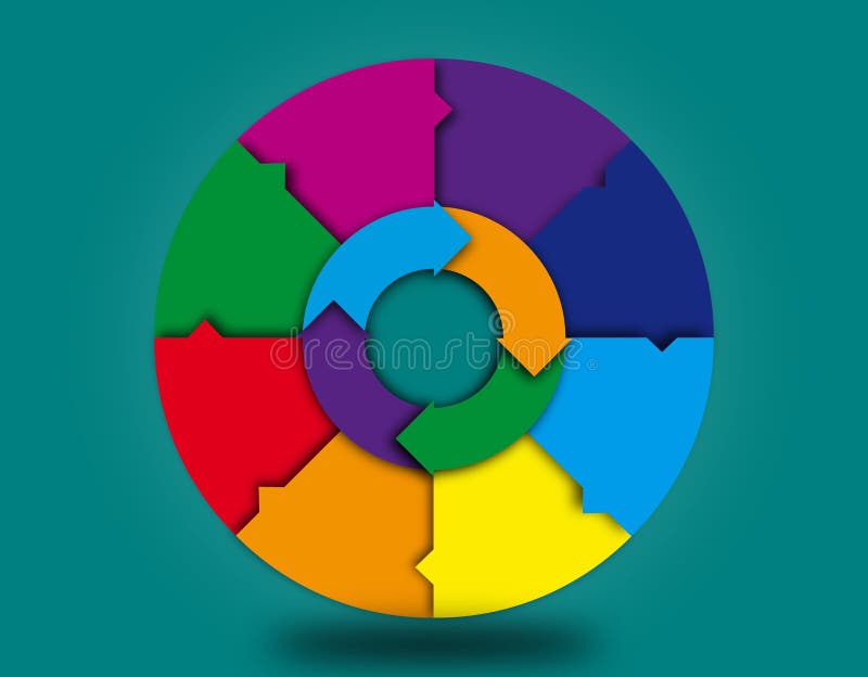 Blank Colorful Info Graphic Wheel and Arrows Stock Vector ...