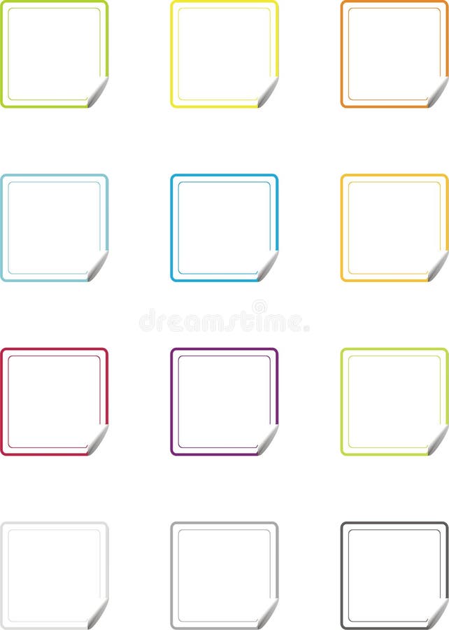 Blank Colorful Sticker Icons Stock Vector - Illustration of brand ...