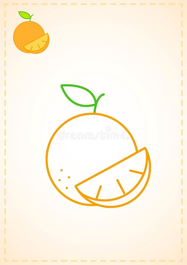 Blank Coloring Page Orange Fruit Vegetables Color Layout Illustration ...
