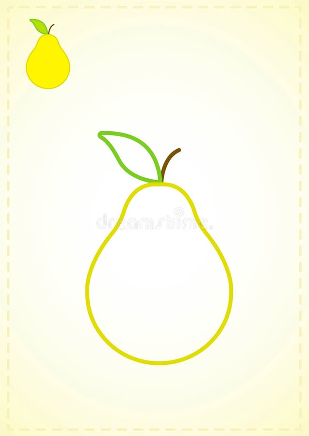 Blank Coloring Page Pear Fruit Vegetables Color Layout Illustration ...