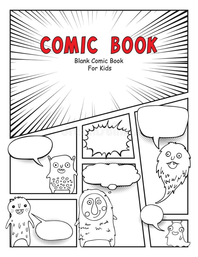 Blank Comic Book, Mock Up with Empty Speech Bubbles Stock Vector ...