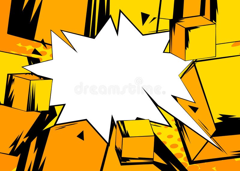 Blank Comic Book Speech Bubble Background with Cube Shapes. Stock ...