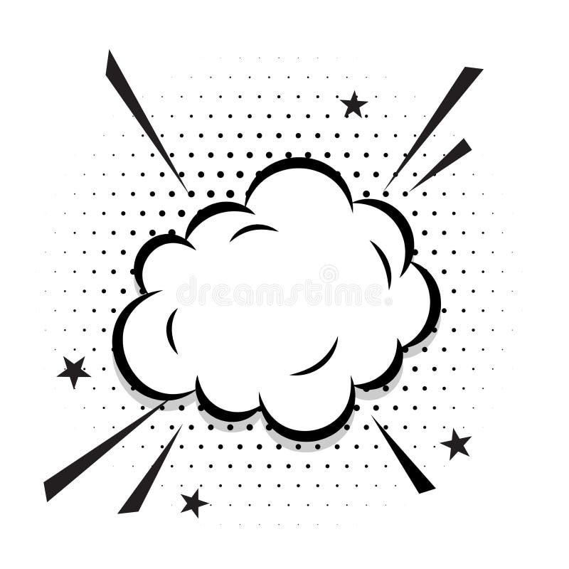 Blank Comic Chat Box Halftone Background with Explosion Effect Stock ...