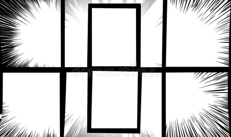 Blank Comic Panels, Empty Frames, Manga Style, Dynamic Layout, Ready ...