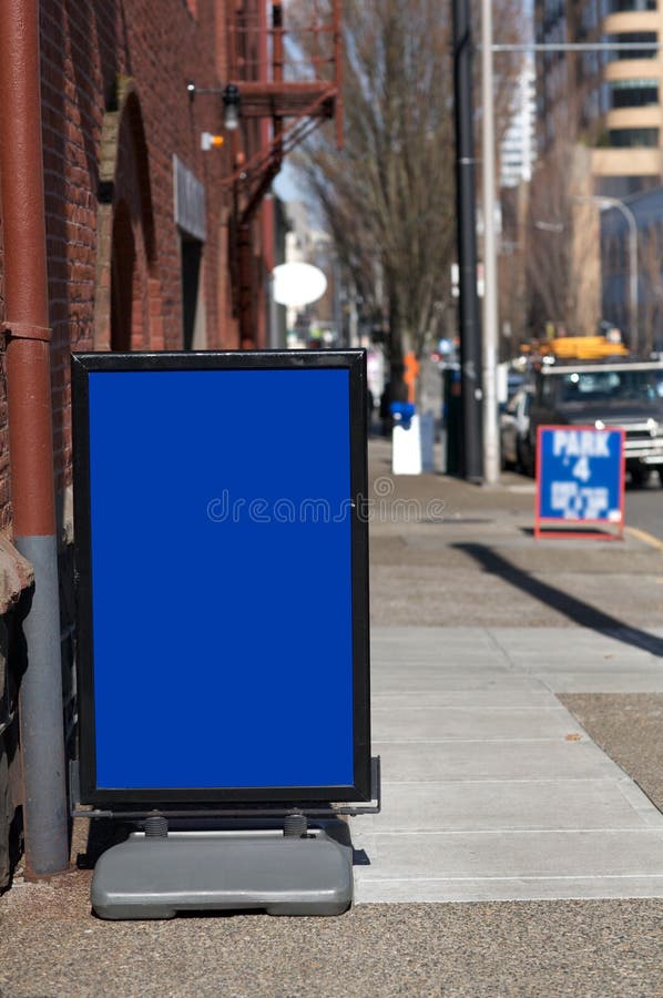 Blank Commercial Sidewalk Sign Stock Image - Image of outdoor, store ...