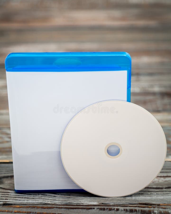 Blank Compact Disc with Cover on Wood Background Stock Photo - Image of ...