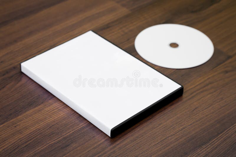 Blank Compact Disc with Cover on Wood Background Stock Photo - Image of ...