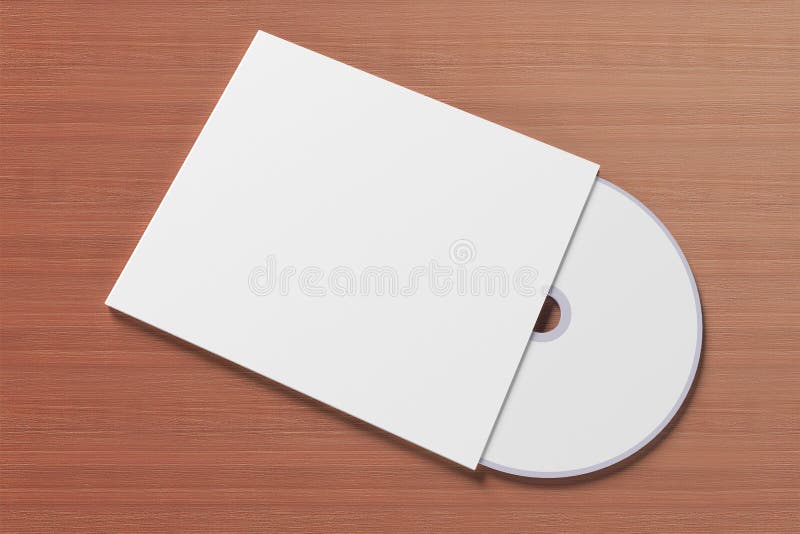 Blank Compact Disk Cover on Wooden Background Stock Image - Image of ...