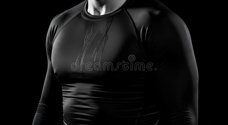 Blank Compression Top Worn Mockup, Isolated Stock Photo - Image of ...