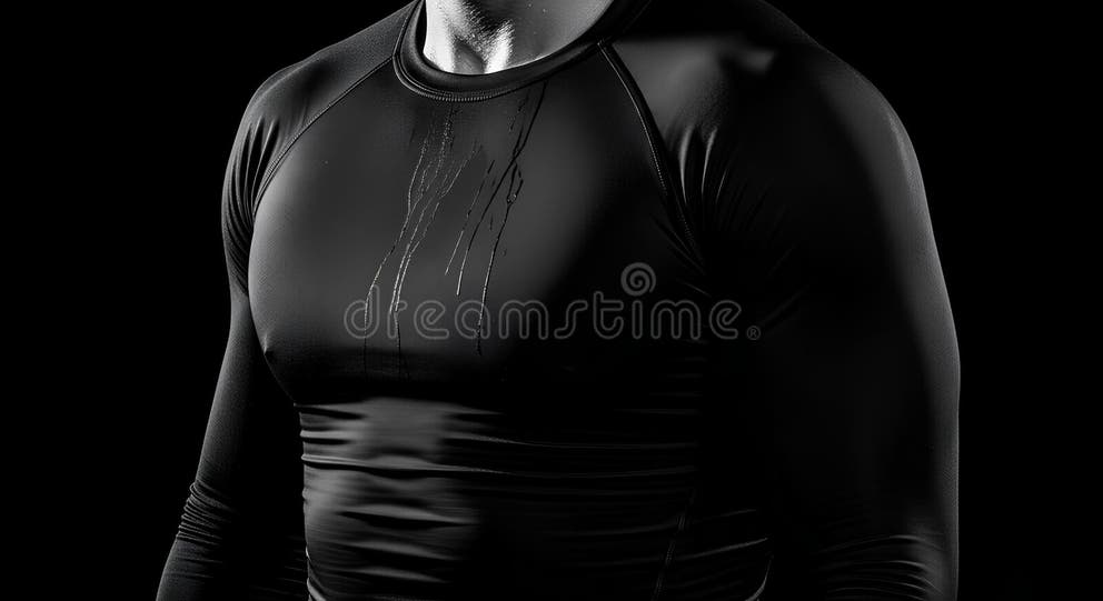 Blank Compression Top Worn Mockup, Isolated Stock Photo - Image of ...