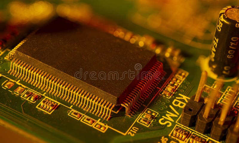 Blank Computer Chip Closeup View of Processor Stock Photo - Image of ...