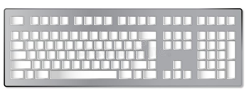 Blank Computer Keyboard on White Stock Vector - Illustration of keys ...