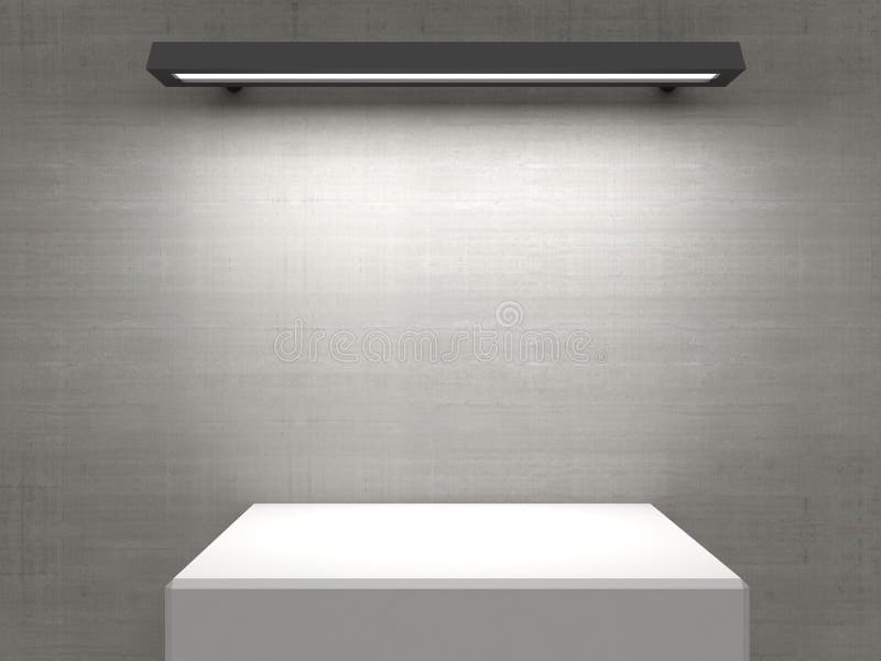 Blank Concrete Wall and Lamp Stock Illustration - Illustration of ...