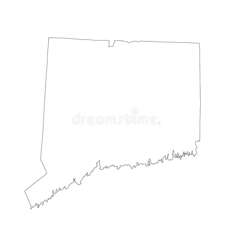 Blank Connecticut Vector Map Silhouette Illustration Isolated on White ...