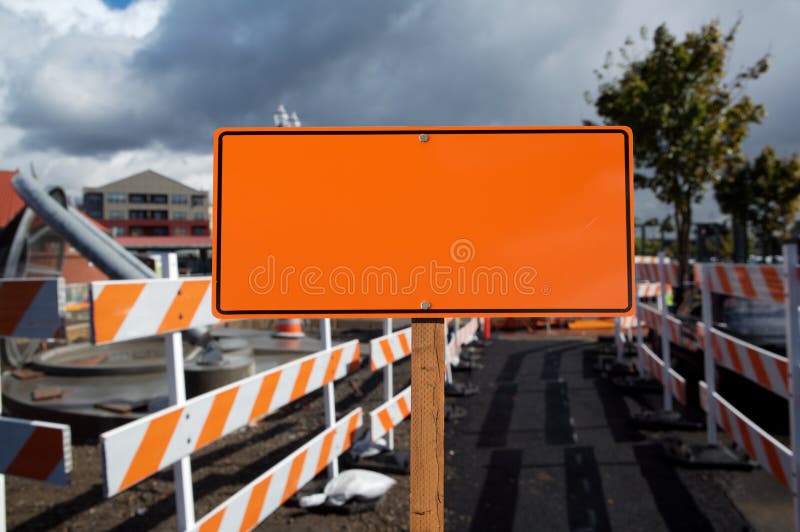 Blank construction sign stock image. Image of wooden - 16996715