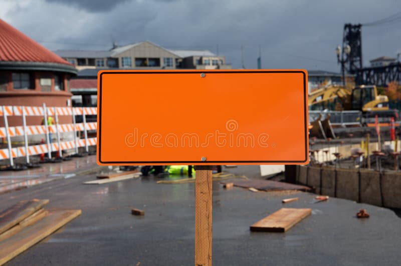 Blank construction sign stock photo. Image of site, construction - 12848132