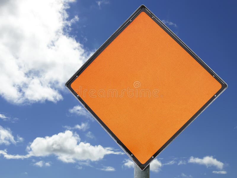 Blank Orange Road Sign