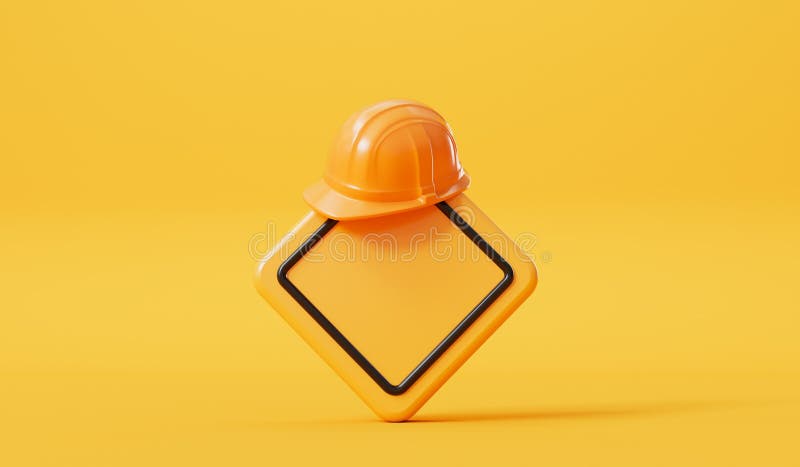 A Hard Hat for Construction Site Safety on a Wooden Workbench Stock ...