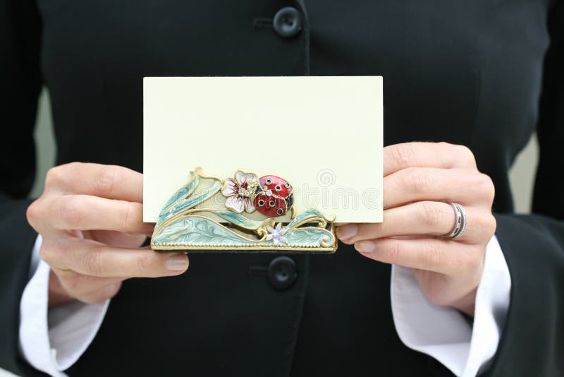 Blank Contact Us Card, Copyspace Stock Image - Image of suit, feminine ...
