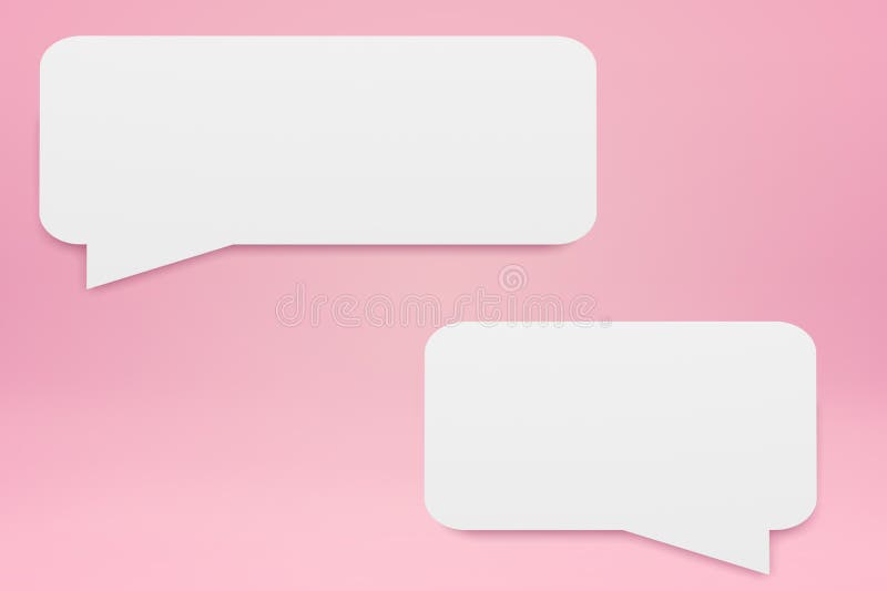 Blank Conversation Bubbles on a Pink Background Stock Image - Image of ...