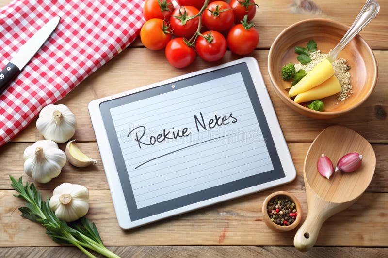 Blank Cooking Recipe Notes on Tablet PC Stock Illustration ...