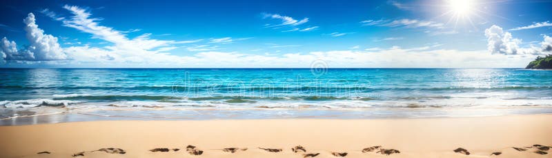 Blank Copy Space Banner or Header of Summer Beach Stock Illustration ...