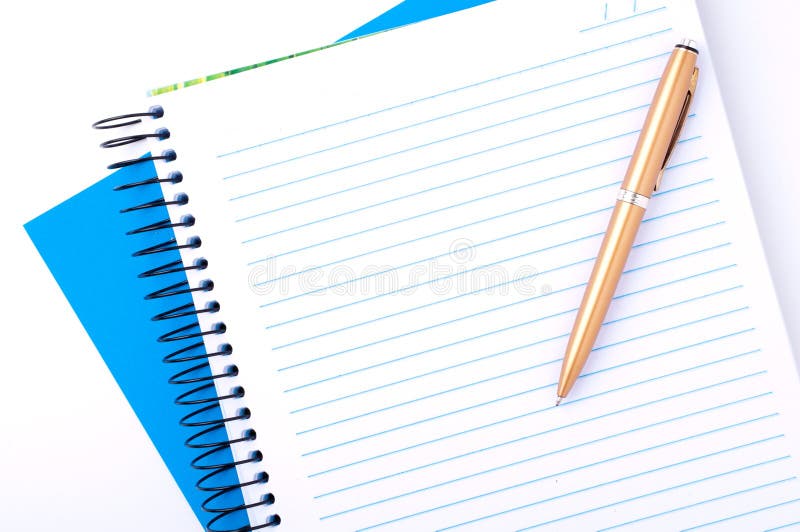 Blank copybook and pen stock image. Image of line, work - 20060973