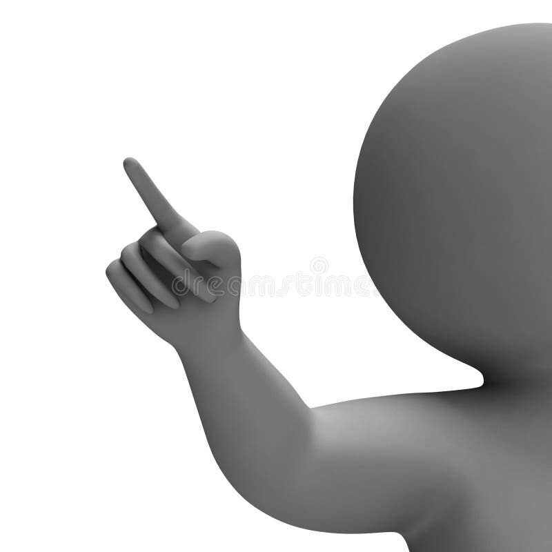 Pointing Up 3d Character Has Hand Raised Stock Illustration ...