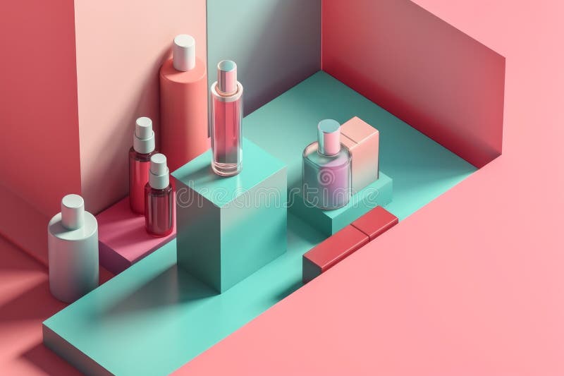 Blank Cosmetics Products Containers. Beauty Product Display Stock ...