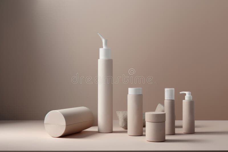 Blank Cosmetics Products Containers. Beauty Product Display Stock ...