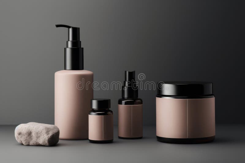 Blank Cosmetics Products Containers. Beauty Product Display Stock ...