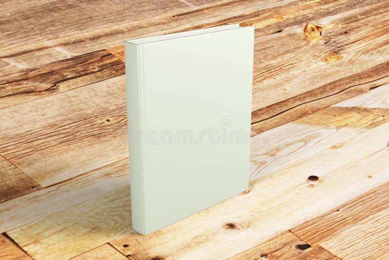 Blank Cover of Book on Wooden Table Stock Illustration - Illustration ...