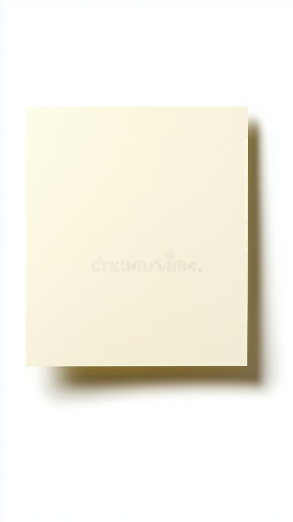 Blank Cream-colored Sticky Note with Soft Shadow, Ideal for Reminders ...